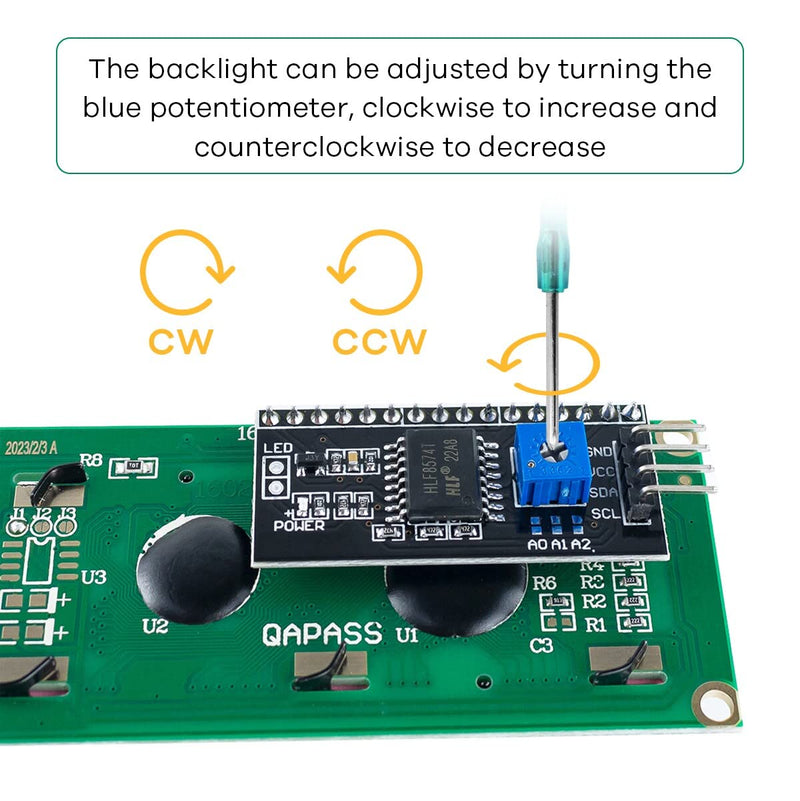 3pcs I2C IIC 1602 LCD Display Module 16x02 LCD Screen Module for Arduino Raspberry Pi I2C LCD ...