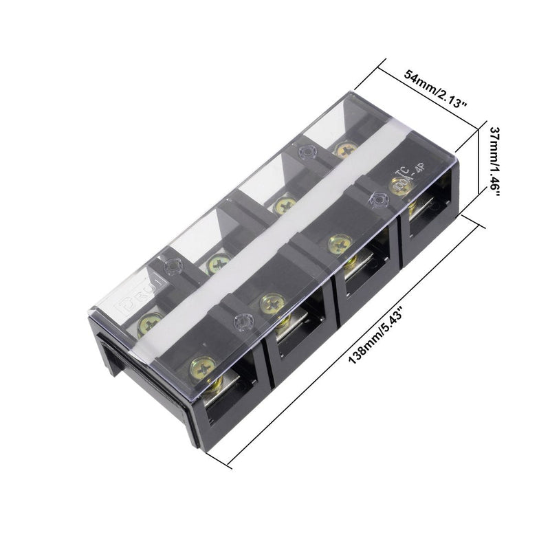 uxcell Dual Rows 4 Positions 600V 100A Wire Barrier Block Terminal Str– NewNest Australia