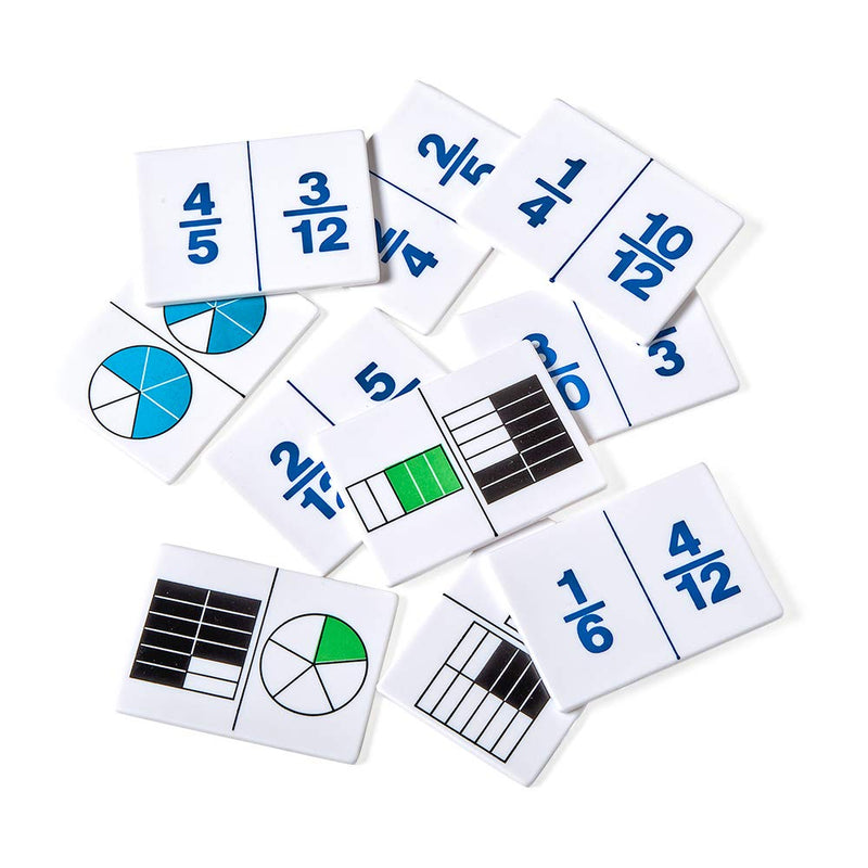 hand2mind Fraction Dominoes Set, Fraction Manipulatives for Elementary ...
