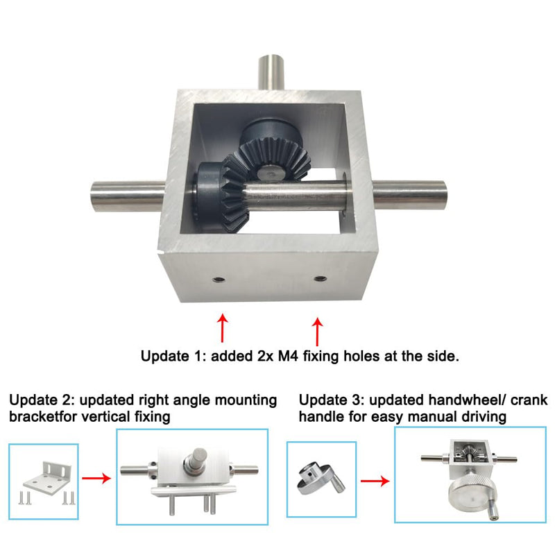 1:1 Right Angle Bevel Gearbox 1.5 Module 20 Teeth 90° Angle Drive Stee ...