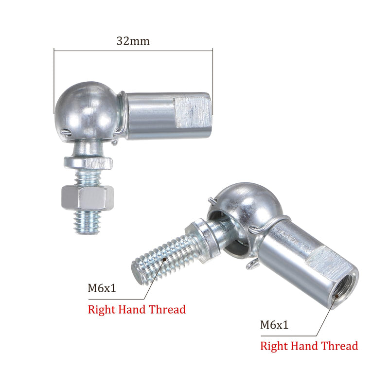 3 Pcs CS10 Angle Ball Joint - [M6 Right Hand Thread] A3 Steel Ball Soc ...