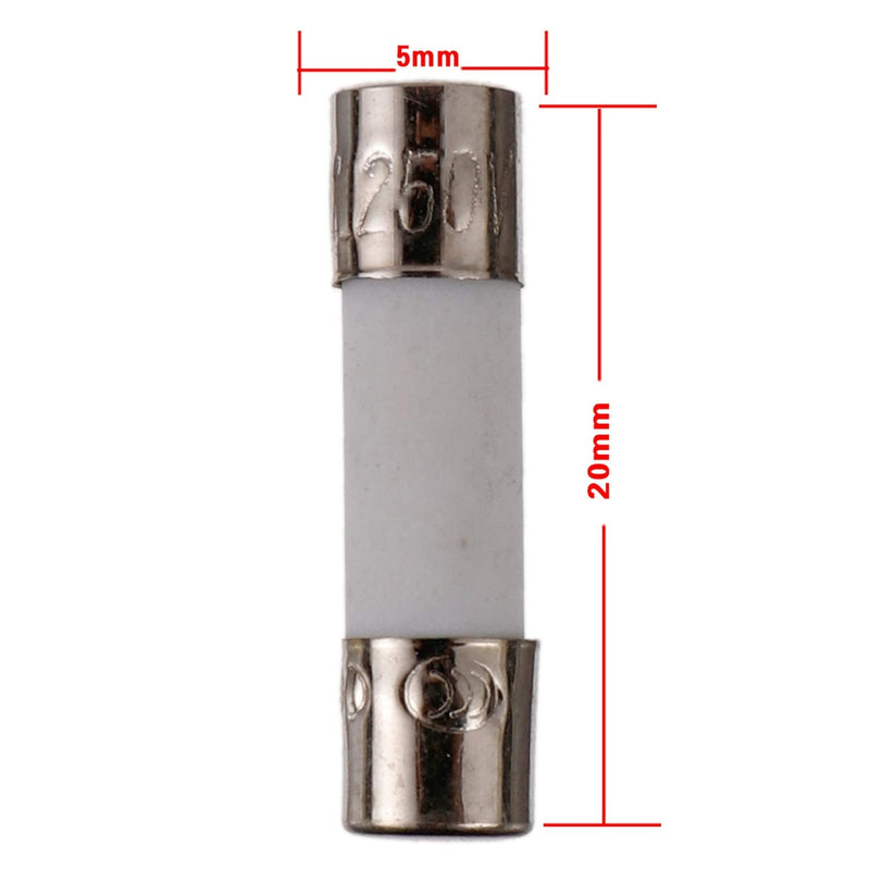 BOJACK T6.3AH250V 5x20mm 6.3A 250V Slow-Blow Ceramic Fuses 6.3 amp 250 ...