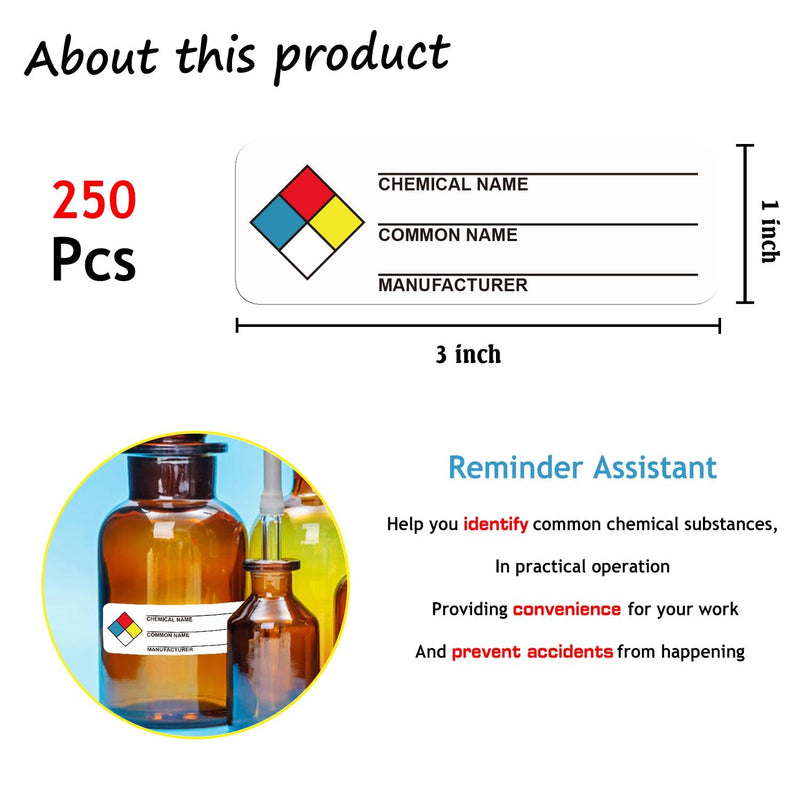 SDS Stickers/MSDS Stickers for Chemical Safty Data 1 X 3 Inches - Chem ...