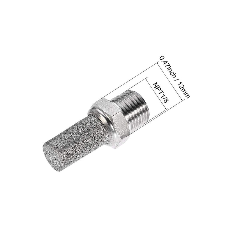 uxcell Exhaust Muffler NPT1/8 Male Thread Sintered Stainless Steel Bre ...