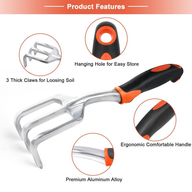 Hand Rake Garden Tool, Heavy Duty Hand Cultivators for Gardening, Smal ...