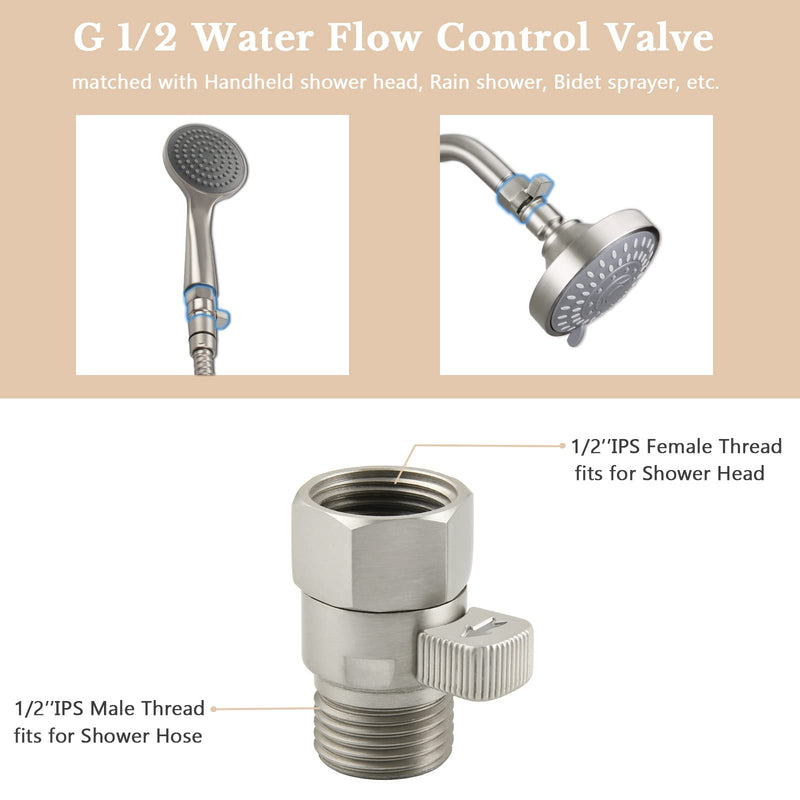 Water Flow Restrictor, APLusee Brass Shower Head Pressure Reducer, Sho ...