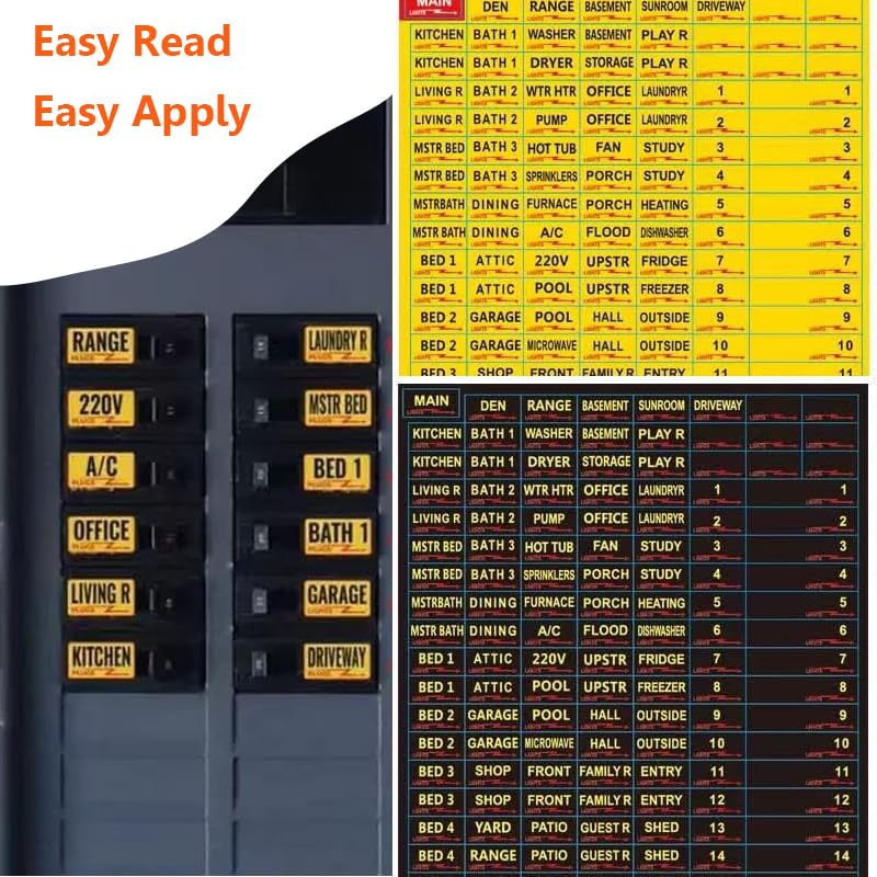 Circuit Breaker Labels, Breaker Box Label, 129 Electrical Panel Labels ...