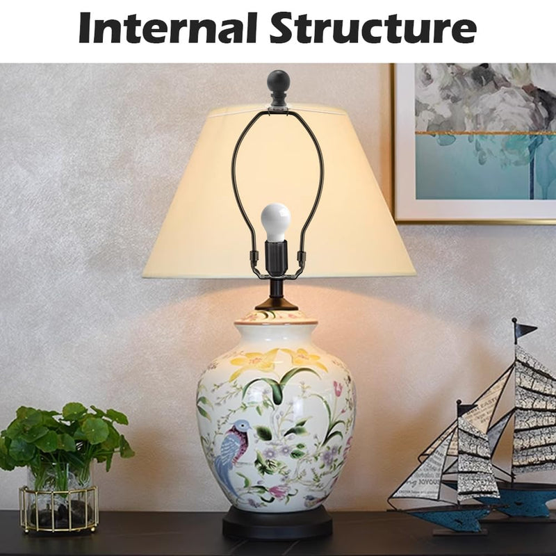 8 Inch Lamp Harp, Black 2 Set Lamp Harps and Finial, Metal Lamp Shade ...