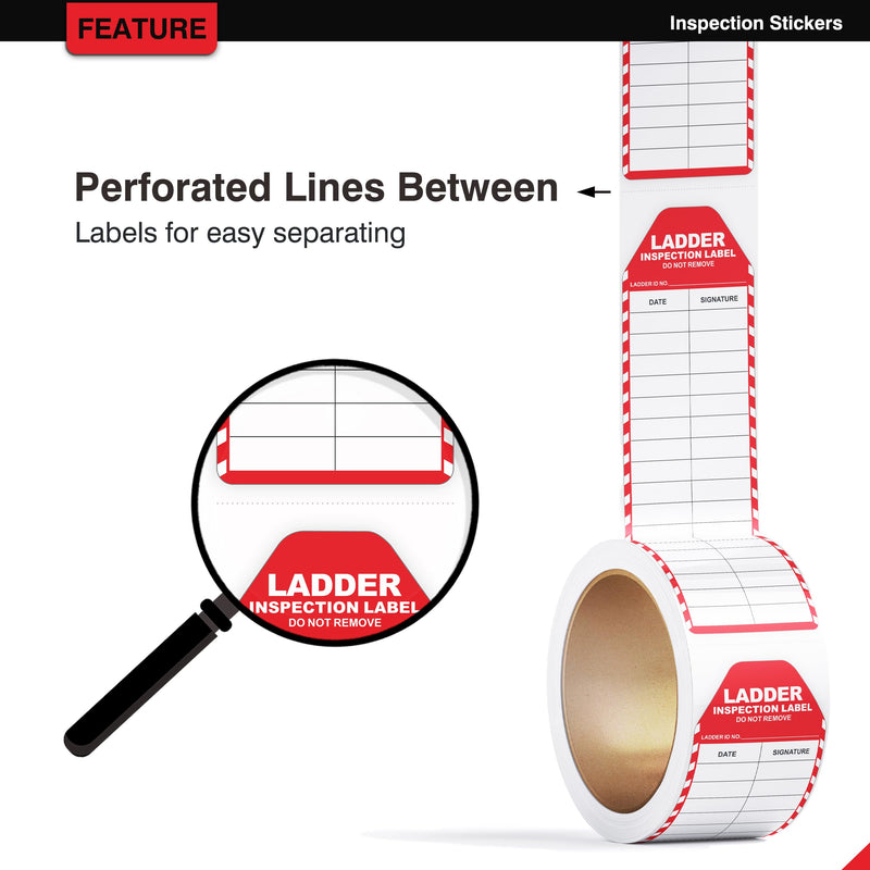 Ladder Inspection Labels Safety Stickers for Ladders 8.5 x 2 Inch Roll ...