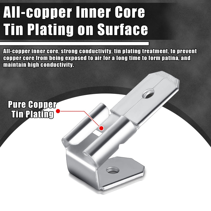 25 Pcs Double Piggyback Spade Connectors, Electrical Double Male Femal ...