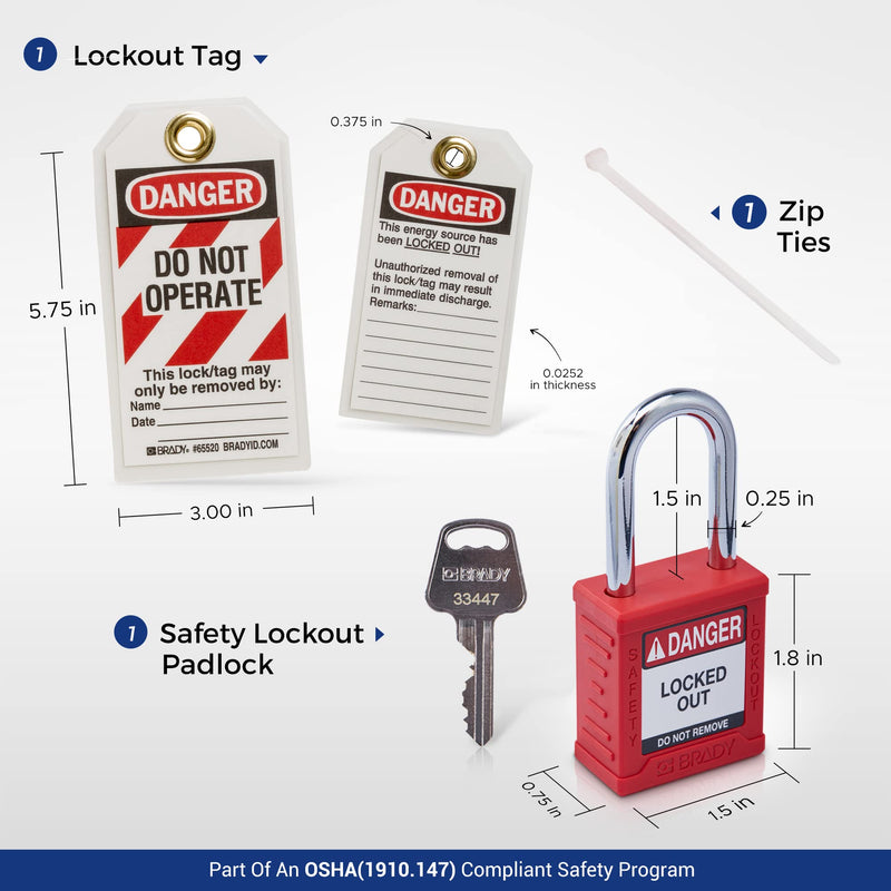 BRADY Lockout Tagout Kit for Industrial Forklift Safety. Electrical Ba ...