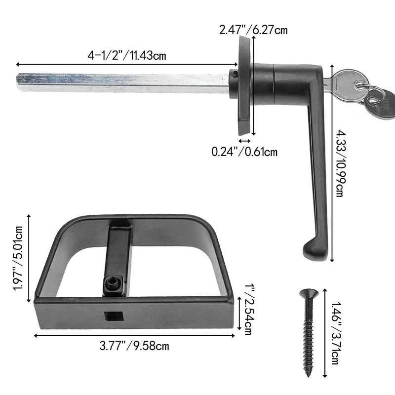 Shed Door Latch L-Handle Lock Kit with 2 Keys, 4-1/2" Stem Shed Lock B ...