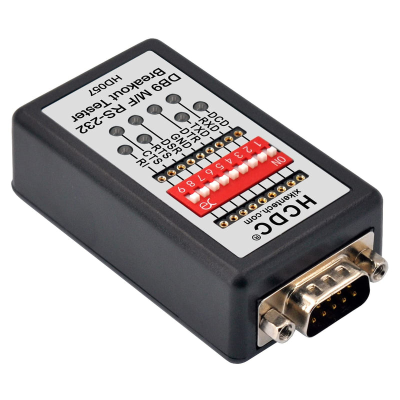 HCDC RS232 Breakout Tester LED Monitor, DB9 Male to Female Breakout Mo ...