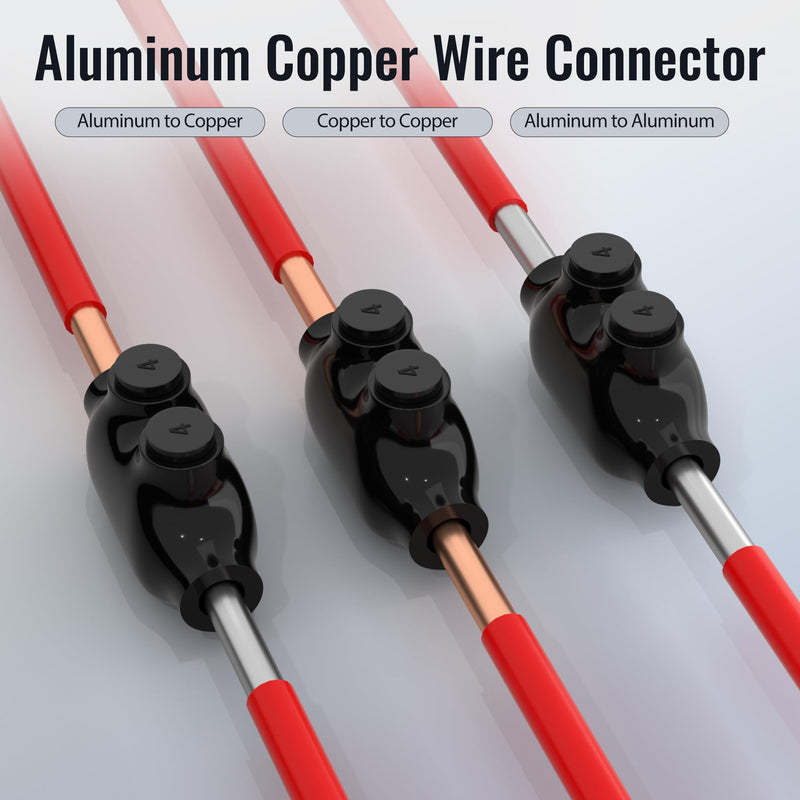 6 Pack Insulated Inline Splice Connector 4-14 AWG Aluminum to Copper W ...