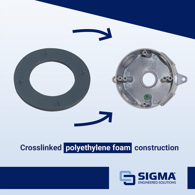 SIGMA ENGINEERED SOLUTIONS 14002 Round Weatherproof Gasket, 4-inch com ...