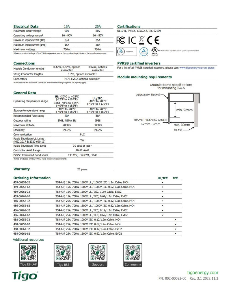 Tigo TS4-A-F Module Add-On Rapid Shutdown, Fire Safety– NewNest Australia