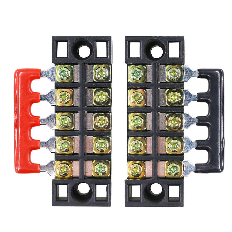 Hilitchi 12pcs 5 Positions Dual Row 600V 15A Screw Terminal Strip Bloc ...