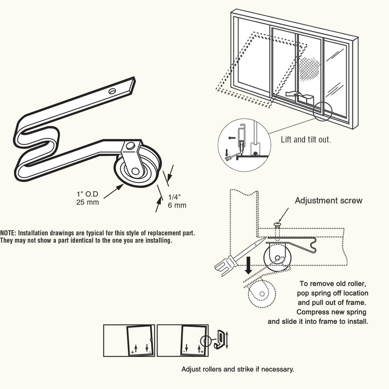 4 Pack Sliding Screen Door Tension Spring Fits for M-Shaped Rollers, R ...