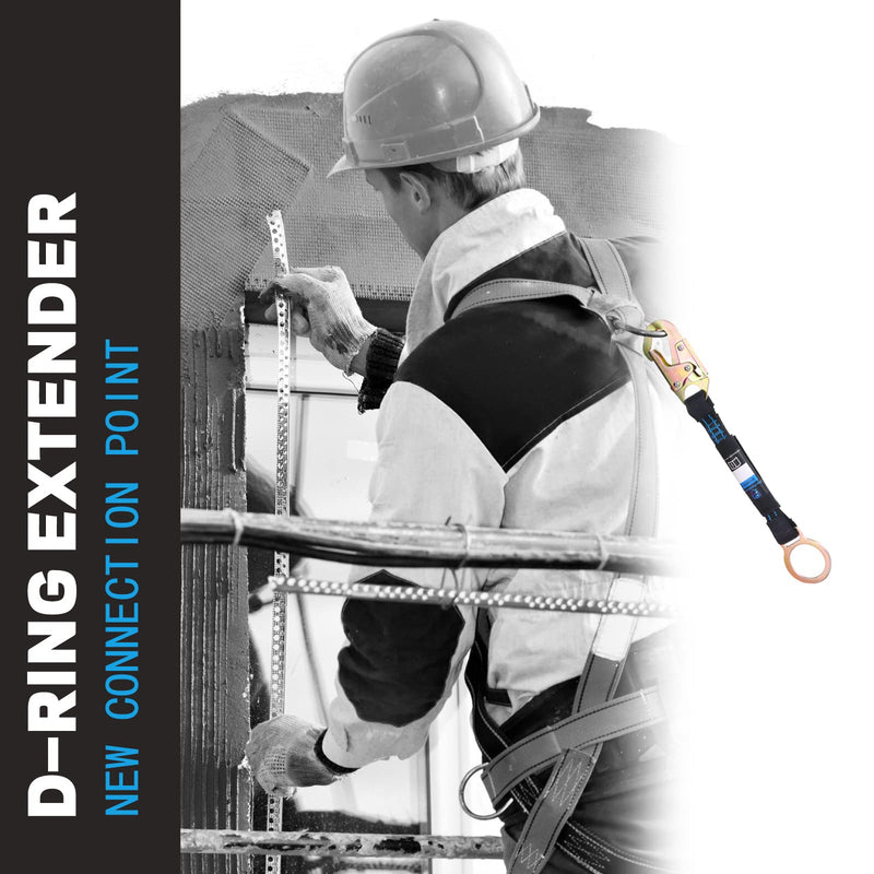 18 Inch D Ring Extender with Galvanized Steel Self Locking Snap Hook a ...