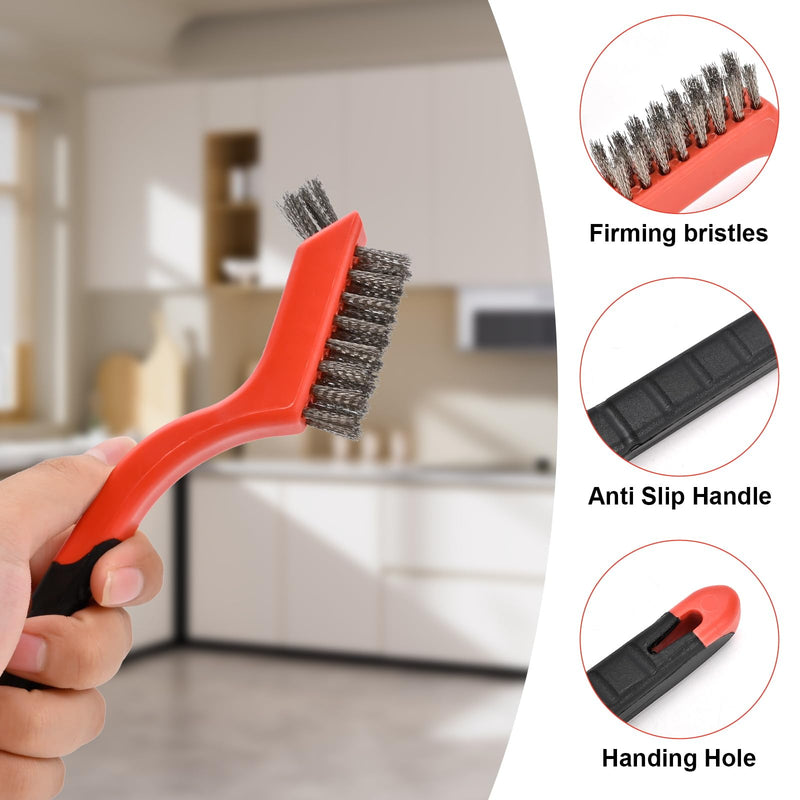 6 Pack Small Wire Brush Set - 7 Inch Brass Brush/Steel Brush/Nylon Bru ...