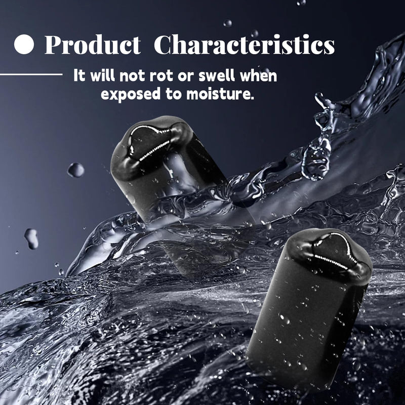 Hordion 100Pcs 1/2 Inch Rubber End Caps, 12mm Rubber Caps Screw Thread ...