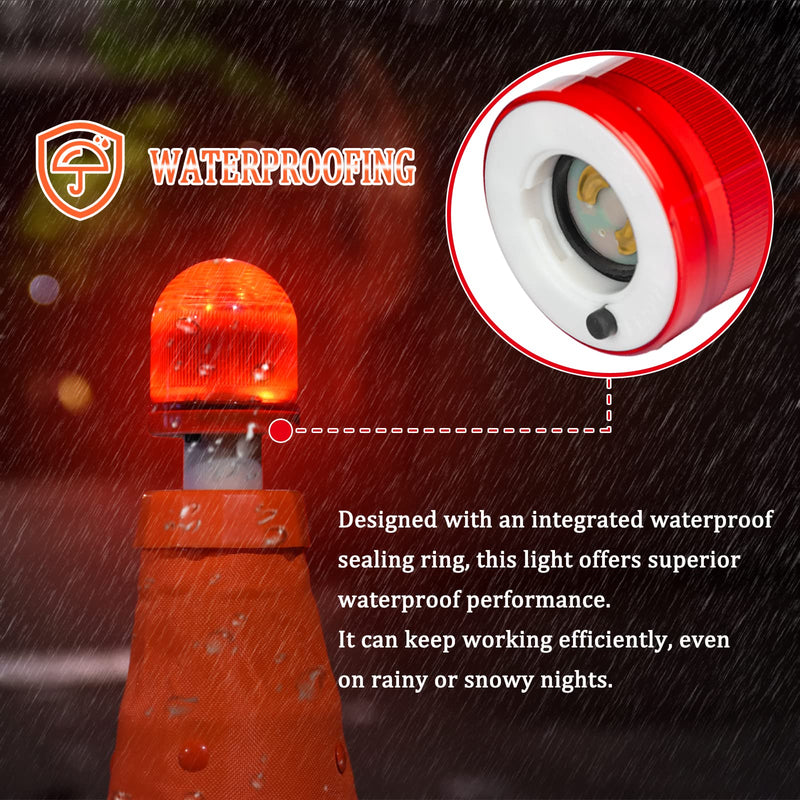 4-Pack LED Traffic Cone Lights - Emergency Flashing Warning Light for ...