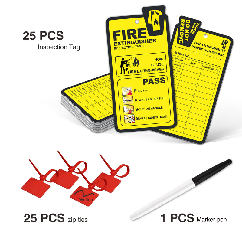 OSHA Fire Extinguisher Yearly Monthly Inspection Tags, Fire Extinguish ...