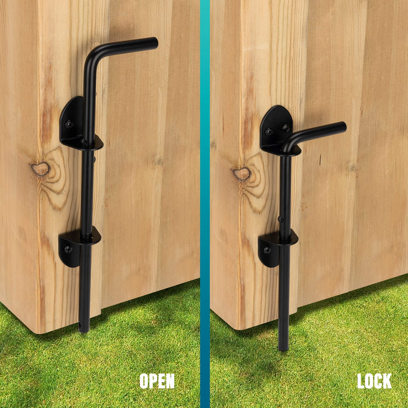 12" Cane Bolt Heavy Duty Drop Rod Gate Stopper Hardware, Gate Ground L ...