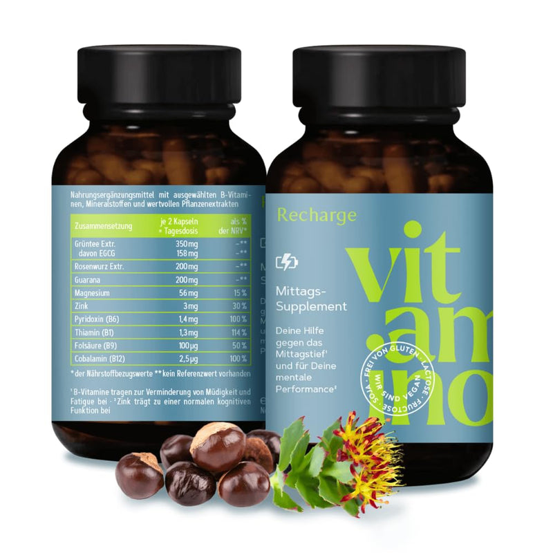 Vitamino Recharge - caffeine-containing capsules with guarana, green t ...