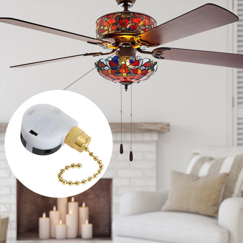 Ceiling Fan Switch Set 3 Speed 4 Wire Zing Ear ZE-268S2 Pull Chain ...