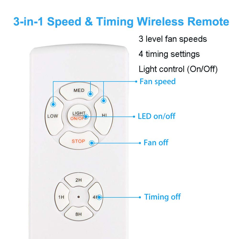 Universal Ceiling Fan Remote Control Kit, 3-in-1 Ceiling Fan Light Tim ...