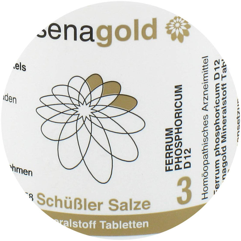 Senagold Schüßler Salt No. 3 - Ferrum phosphoricum D12 tablets - glute ...