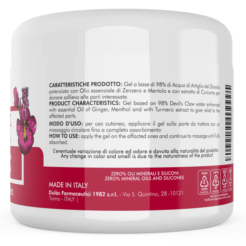 Devil's Claw Gel 98% Extra Strong, 500 ml, Made in Italy for Massage t ...