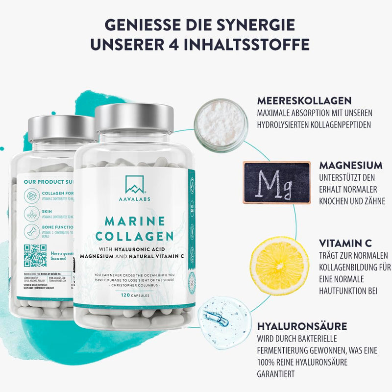 Marine Collagen Capsules High Dose With Acerola Vitamin C, Magnesium ...