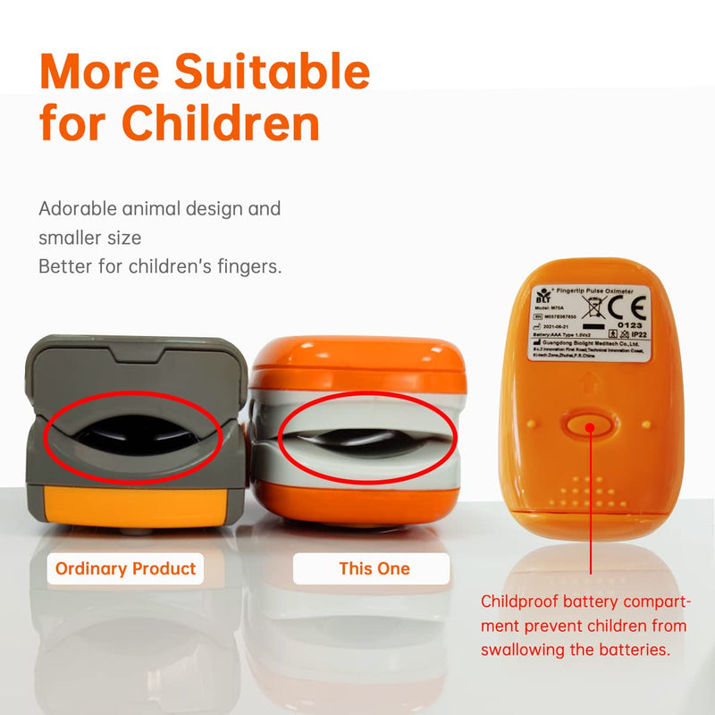 BLT M70A Pediatric Pulse Oximeter Fingertip, Oxygen Monitor for Kids ...