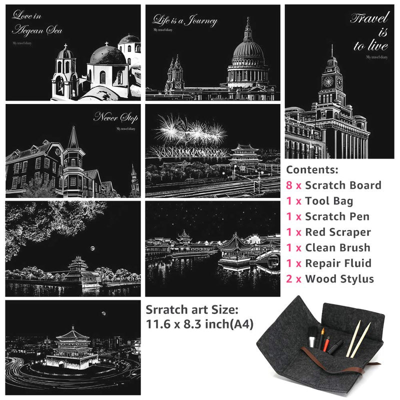 Scratch & Sketch Art Paper(A4) for Kids & Adults, Rainbow Painting ...