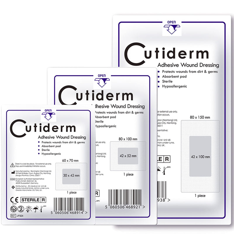 Pack of 30 Cutiderm Assorted Adhesive Sterile Wound Dressings Suitable ...