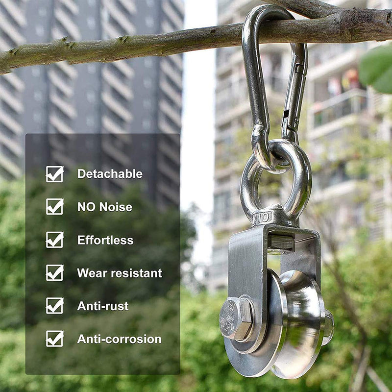 Penkwiio Pulley Wheel Stainless Steel Duplex Bearing Super-Silent Deta ...