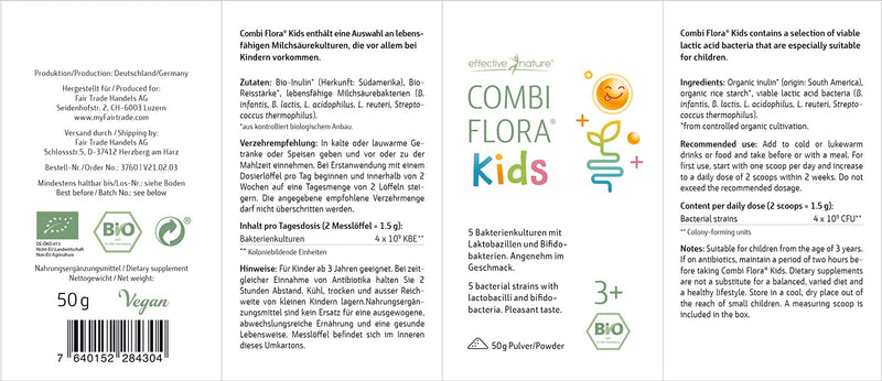 Combi Flora Kids Bio - 50 g - With Bifidobacterium & Lactobacillus for ...