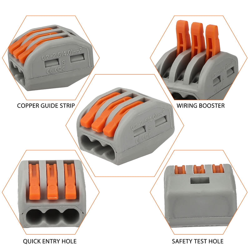 Linkstyle Lever Wire Connectors Kit, 60 PCS Wire Nuts, Compact Splicin ...