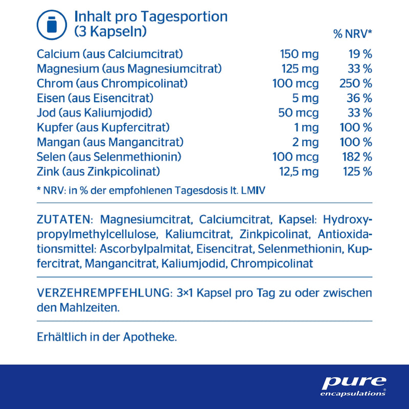 Pure Encapsulations® -MINERAL 650A - 180 capsules– NewNest Australia