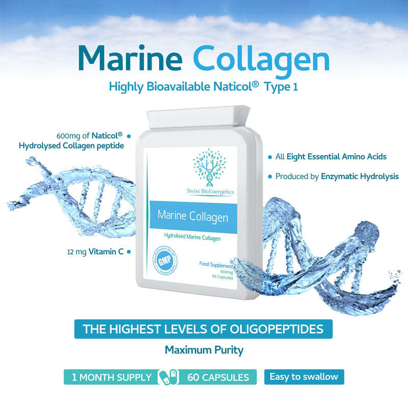 Marine Collagen 600mg 60 Capsules - Highly Bioavailable Naticol Produc ...