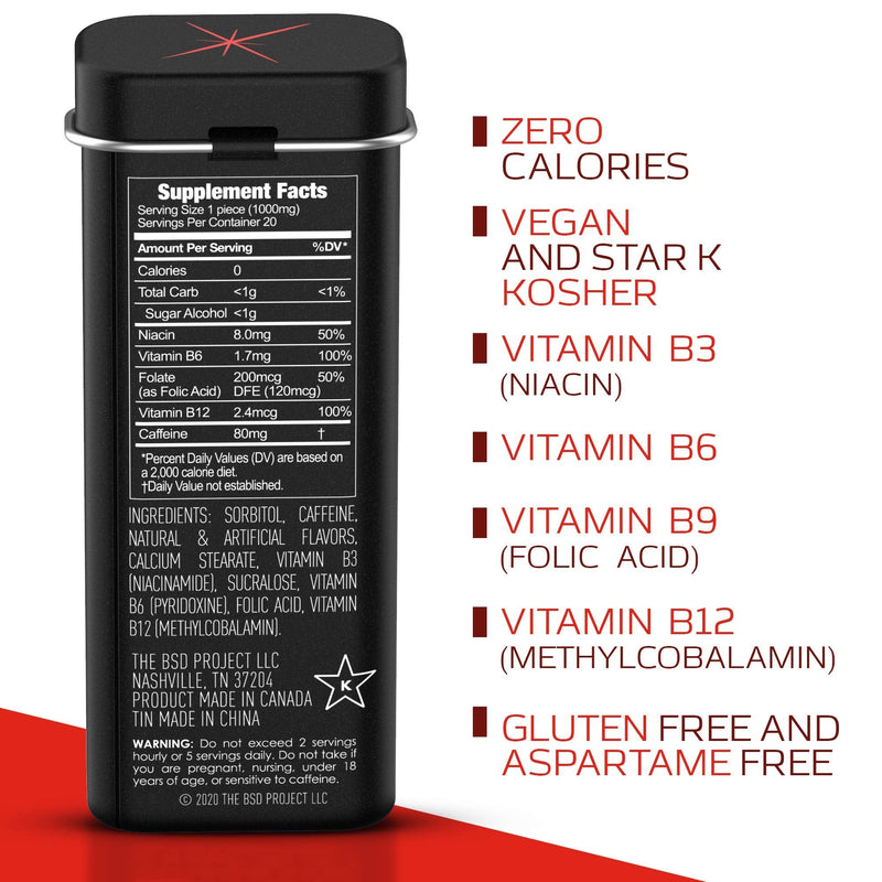 Viter Energy Extra Strength Caffeinated Mints - 80mg Caffeine, B Vitam ...