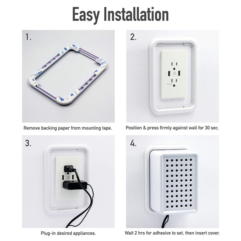 Baby Block Universal Power Outlet Cover Box | XL | Fits Large AC Adapt ...