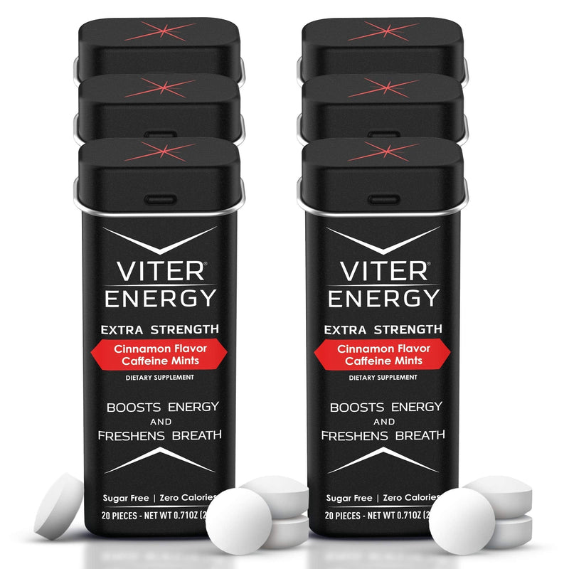 Viter Energy Extra Strength Caffeinated Mints - 80mg Caffeine, B Vitam ...